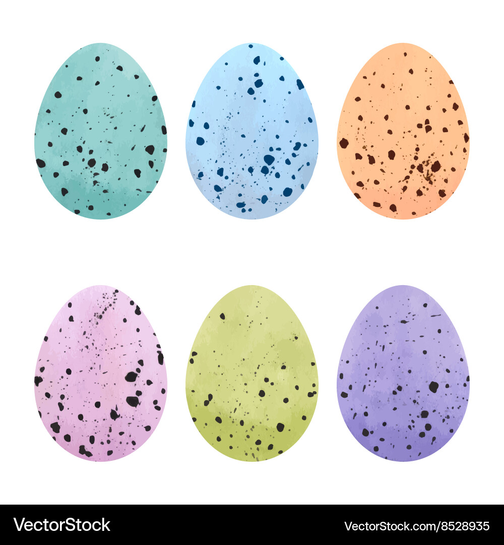 Watercolor easter eggs set Royalty Free Vector Image