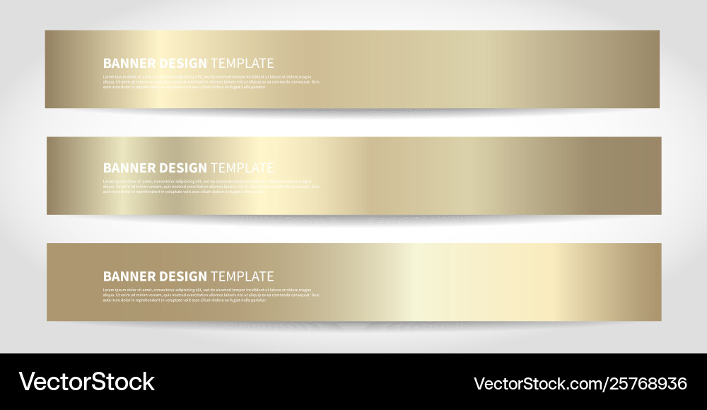 Banners with abstract gold background Royalty Free Vector