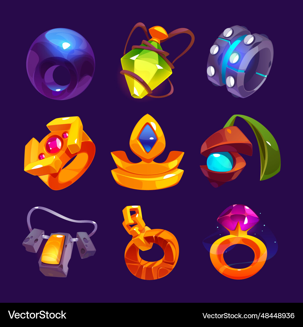 Fantasy medieval gold ring ui game icon Royalty Free Vector