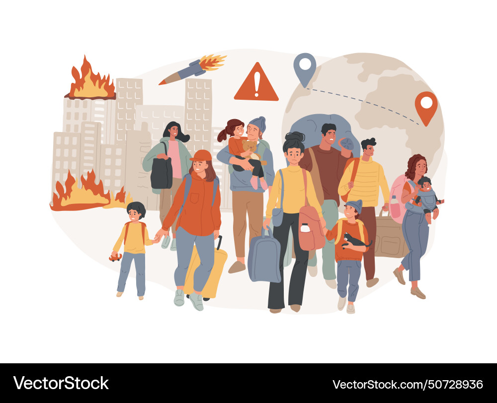 Forced migration isolated concept Royalty Free Vector Image