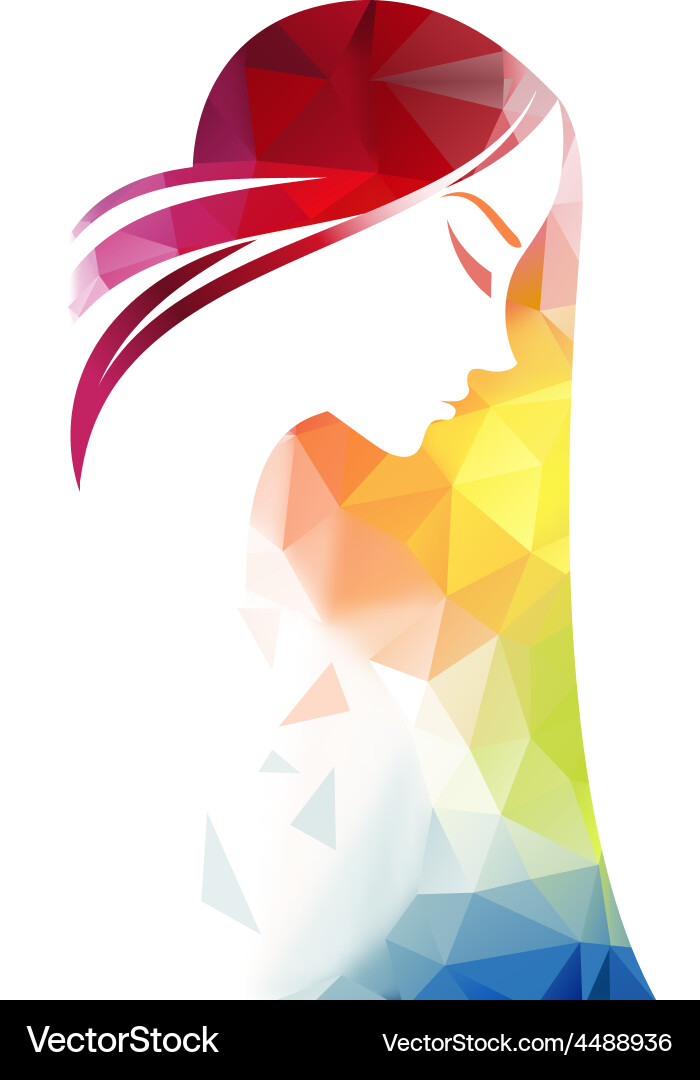 Geometric Woman Face Background Royalty Free Vector Image