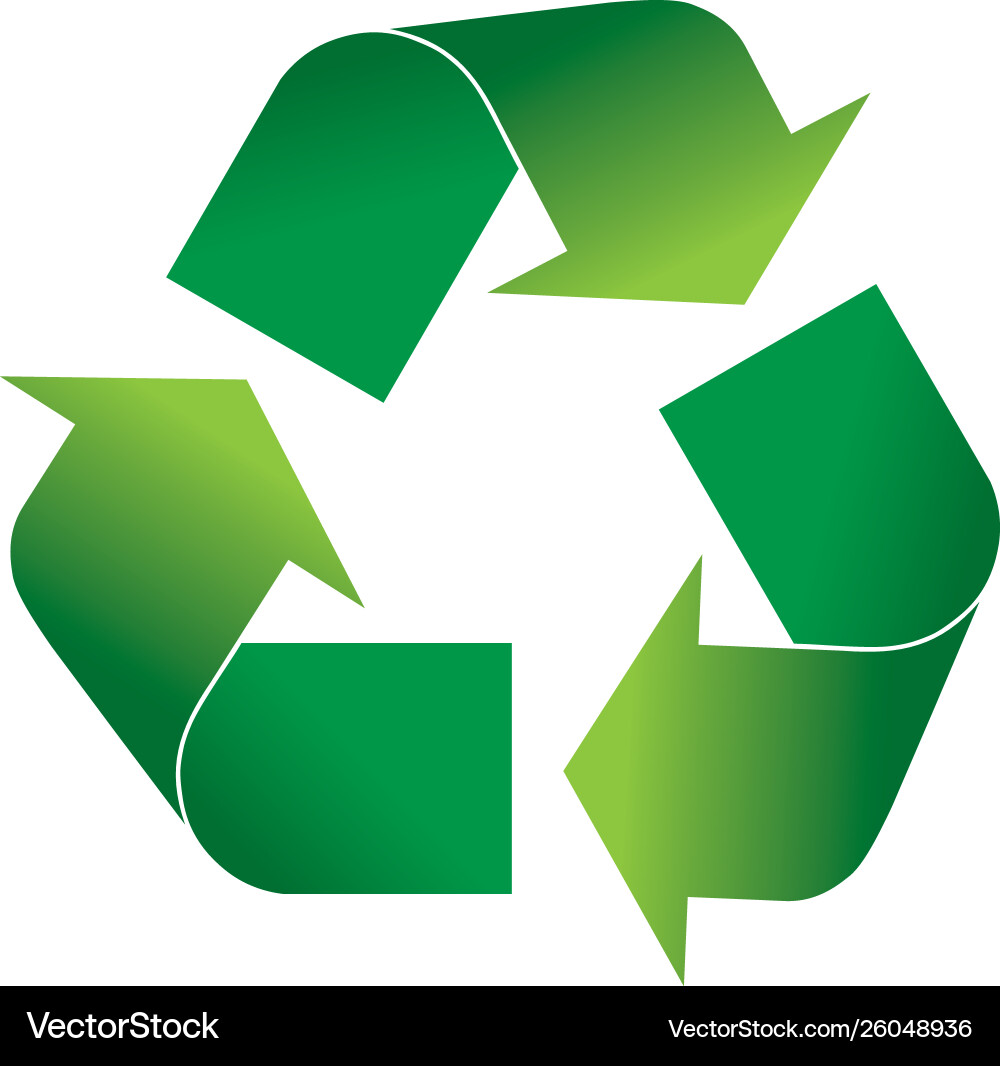 Green recycling logo icon Royalty Free Vector Image