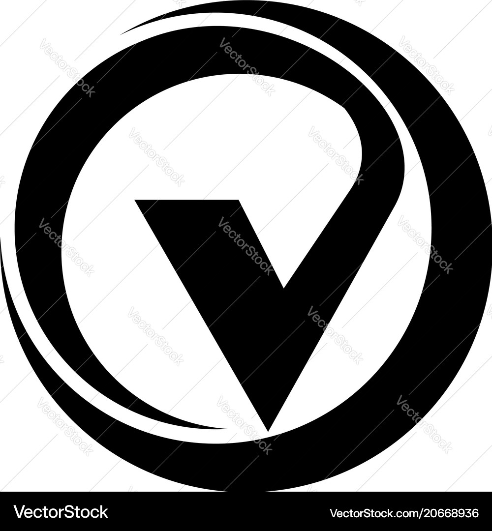 Letter v emblem Royalty Free Vector Image - VectorStock