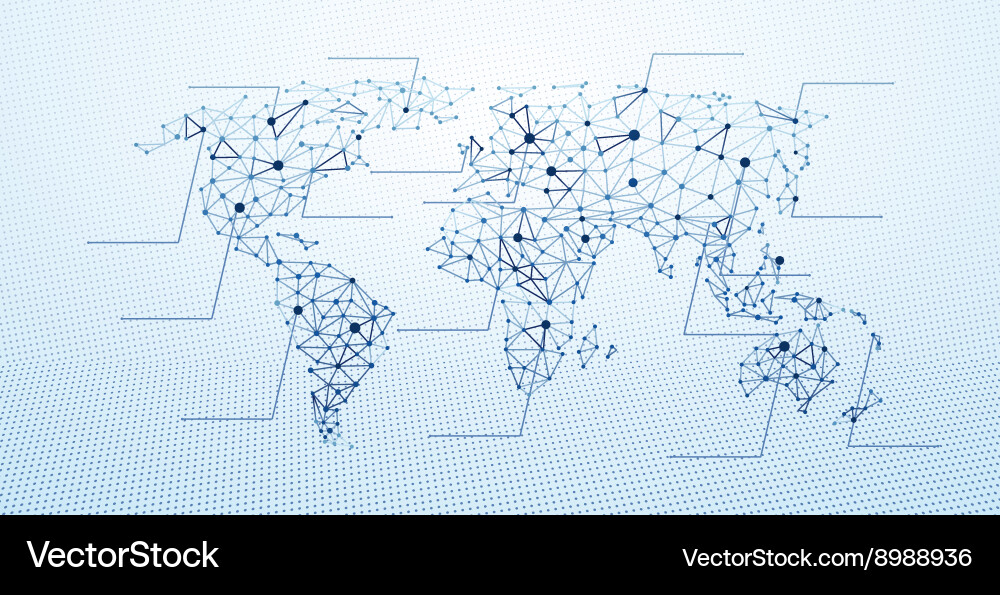 Low Poly World Map Royalty Free Vector Image - VectorStock