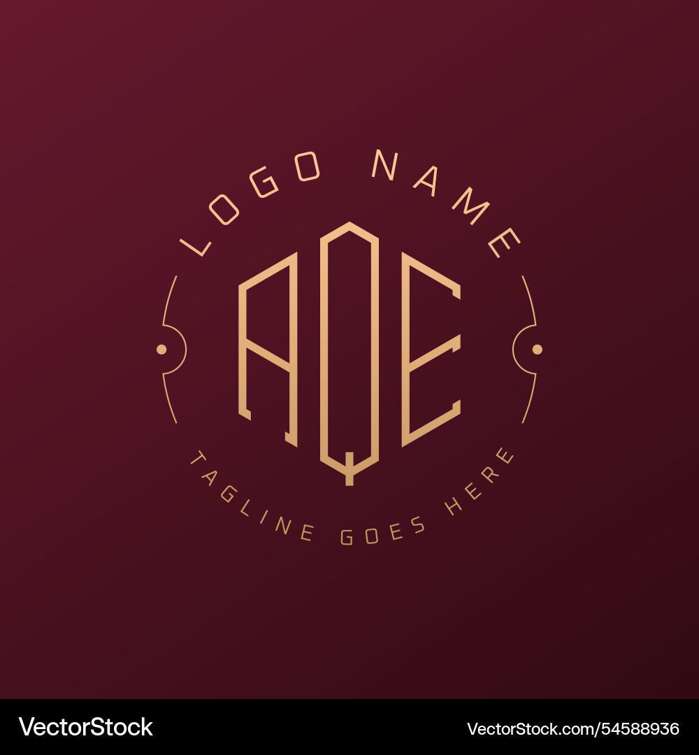 Luxury aqe logo design elegant letter Royalty Free Vector