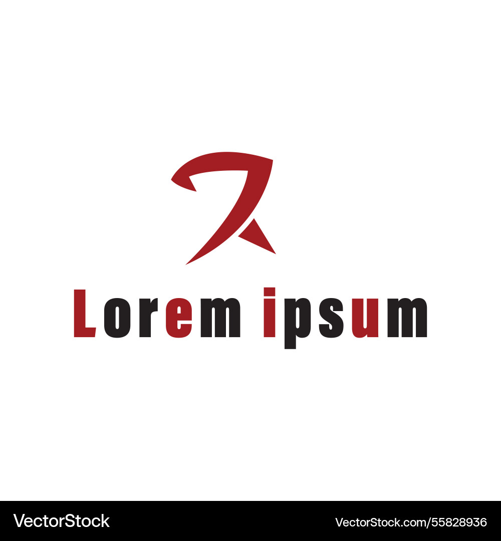 Modern red letter r initial logo sleek minimali Vector Image