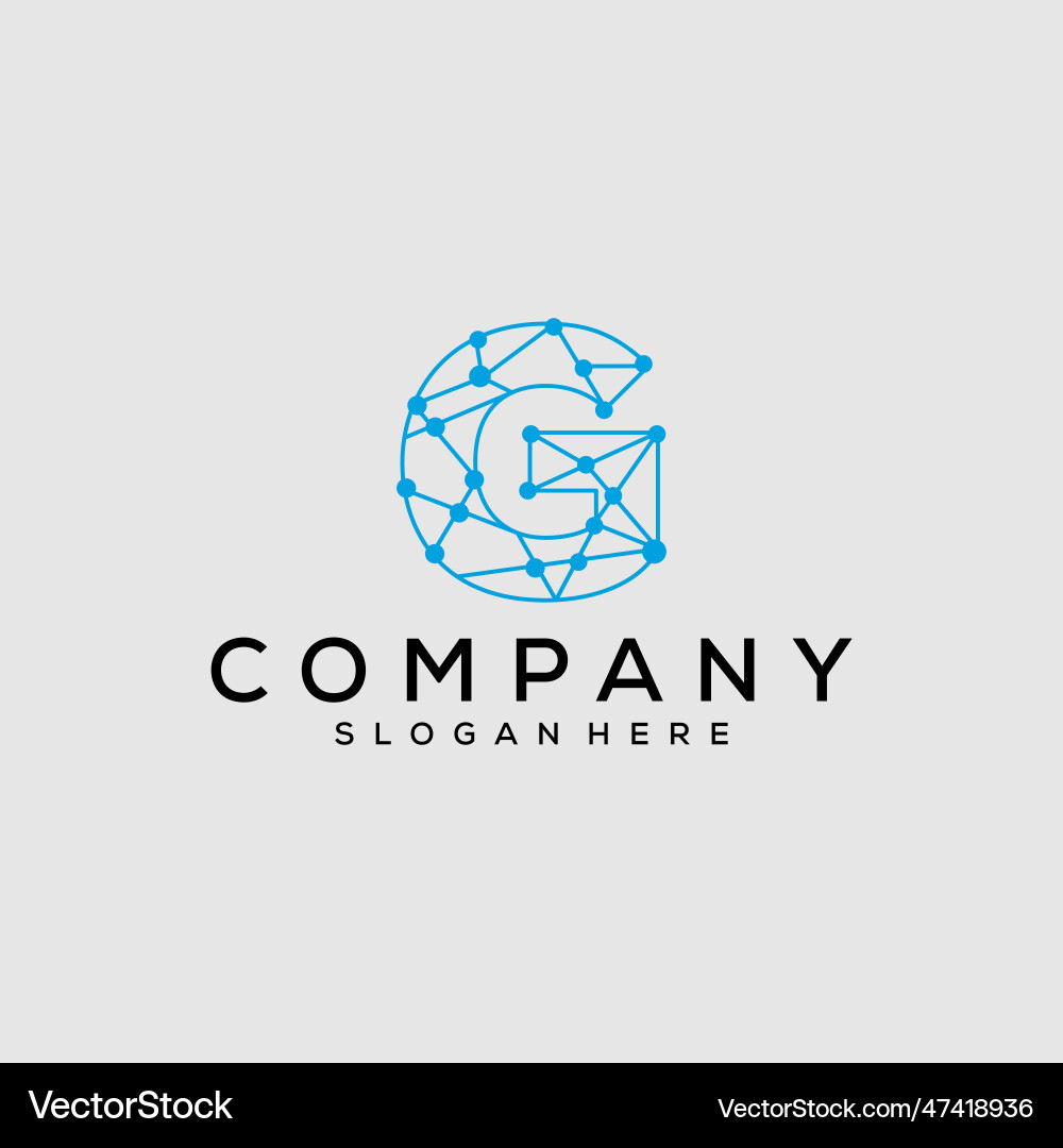 Modern Tech Monogram Logo Royalty Free Vector Image