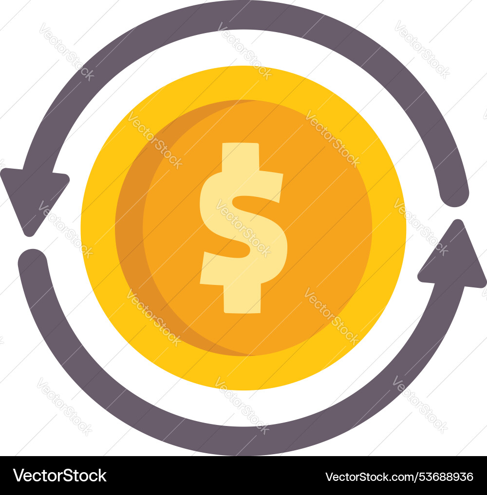 Money circulation with dollar coin rotating Vector Image