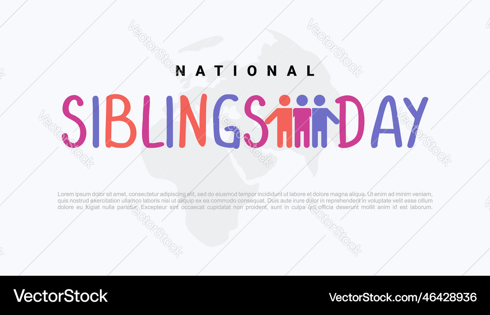 National siblings day banner poster isolated Vector Image