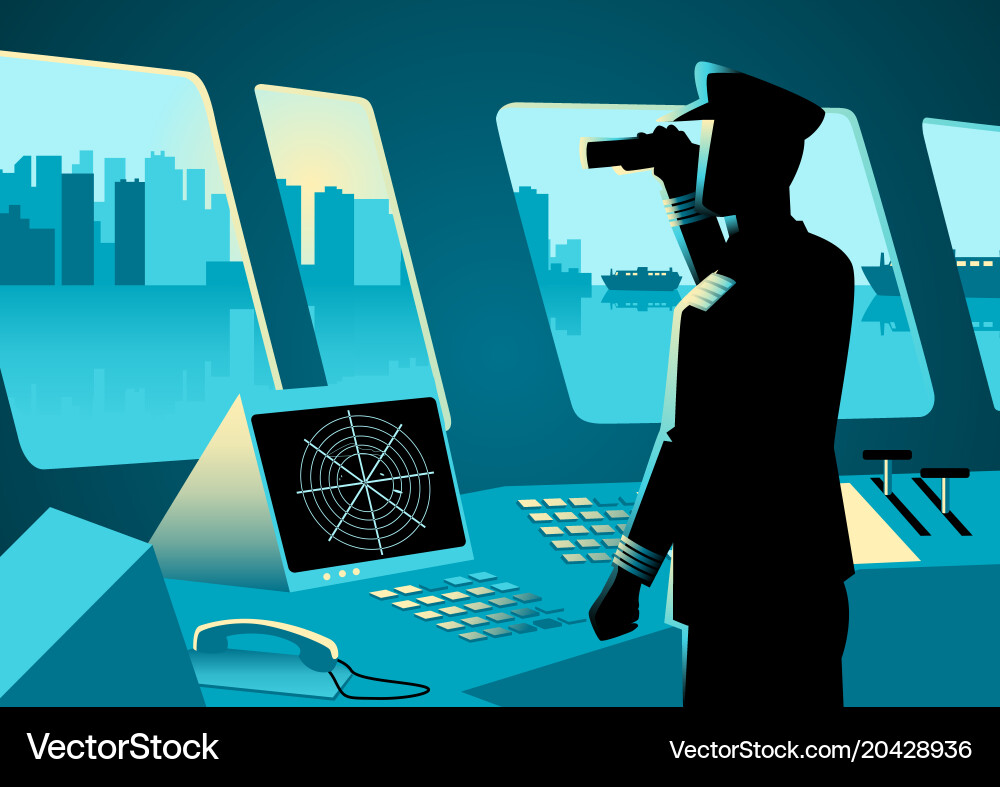 Ship Captain Navigation Room Royalty Free Vector Image