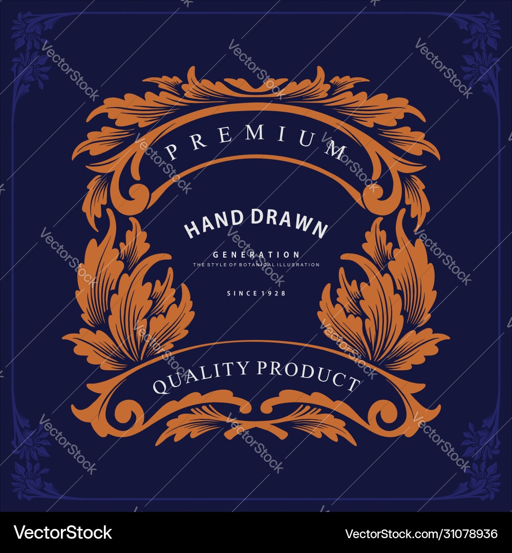 Vintage Flourish Label Collection Royalty Free Vector Image
