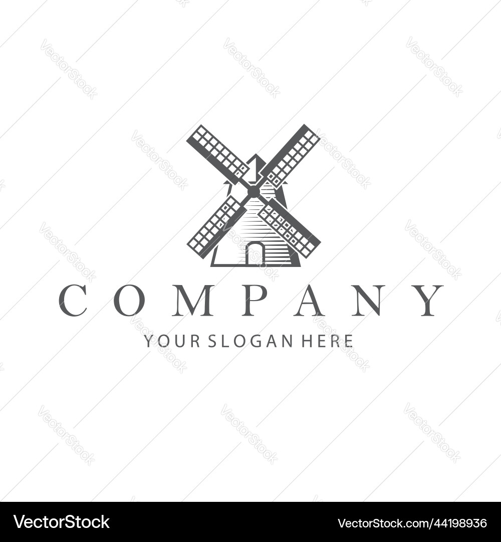 Windmill Royalty Free Vector Image - VectorStock