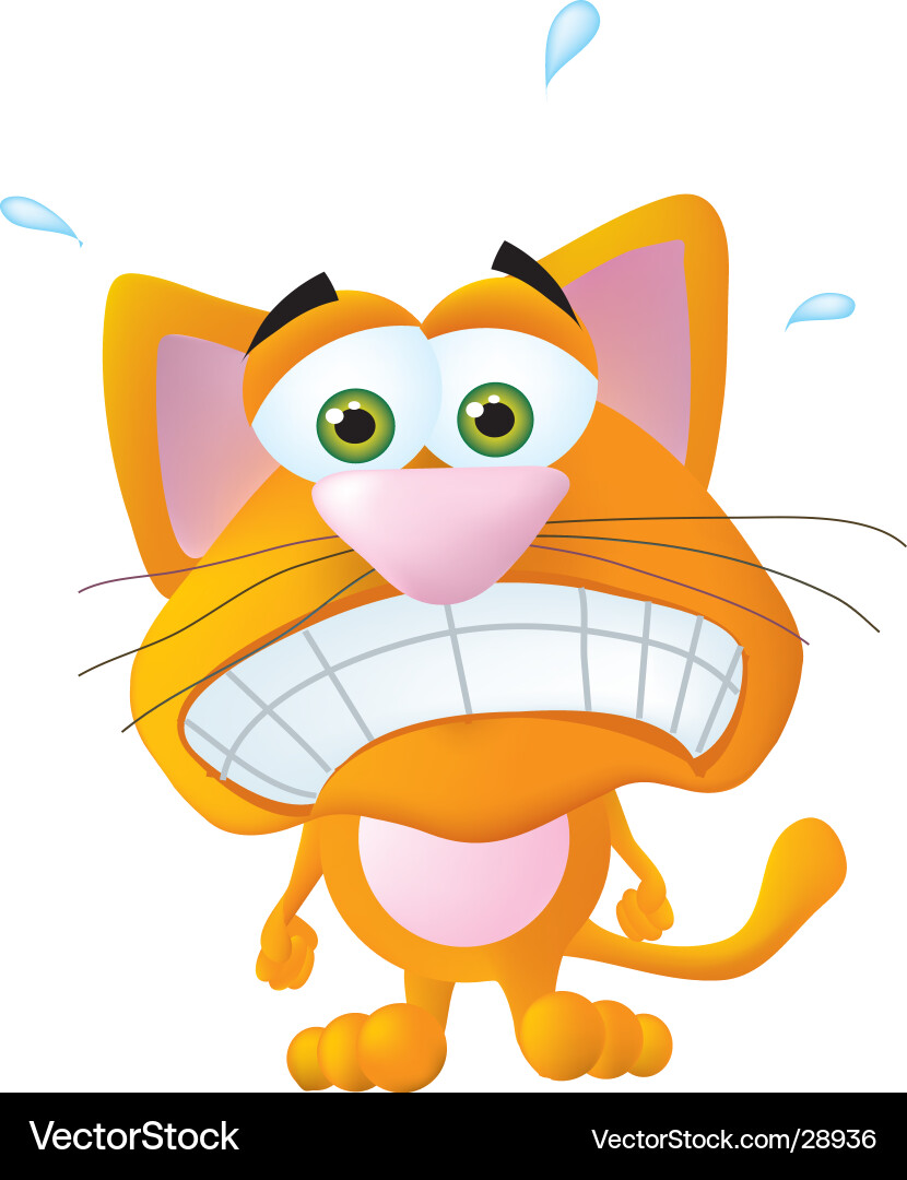 Cat Cartoon Nervous Vector Images (over 200)