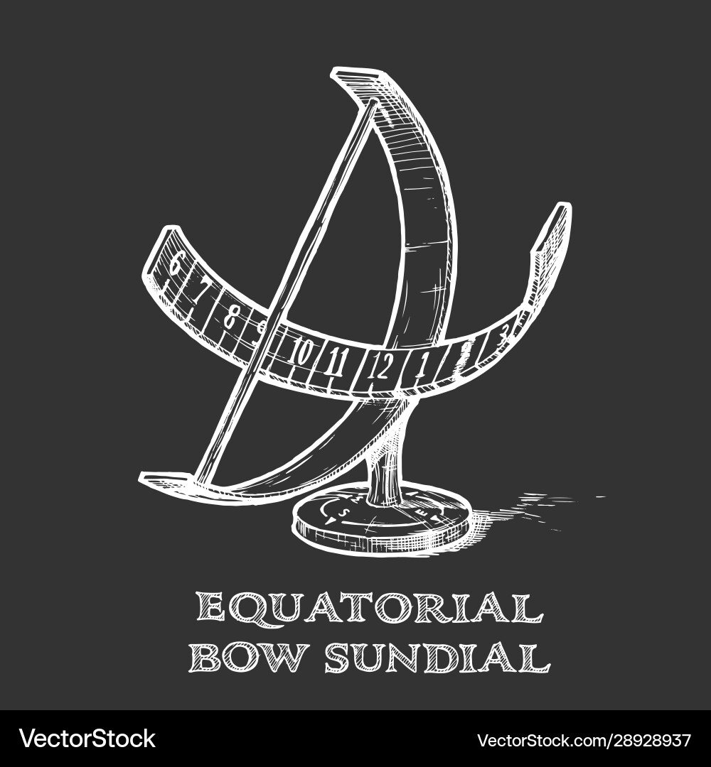 Antique Equatorial Sundial Royalty Free Vector Image