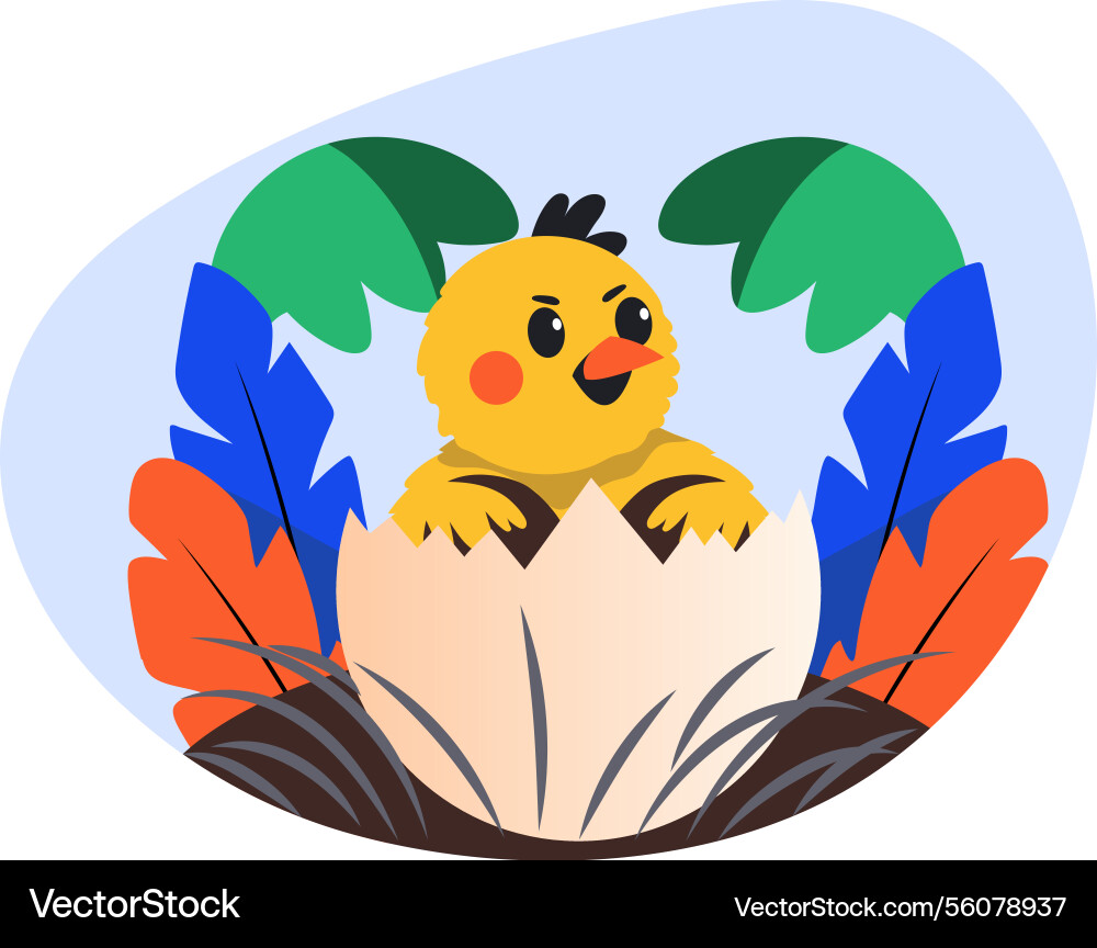 Chick hatching Royalty Free Vector Image - VectorStock