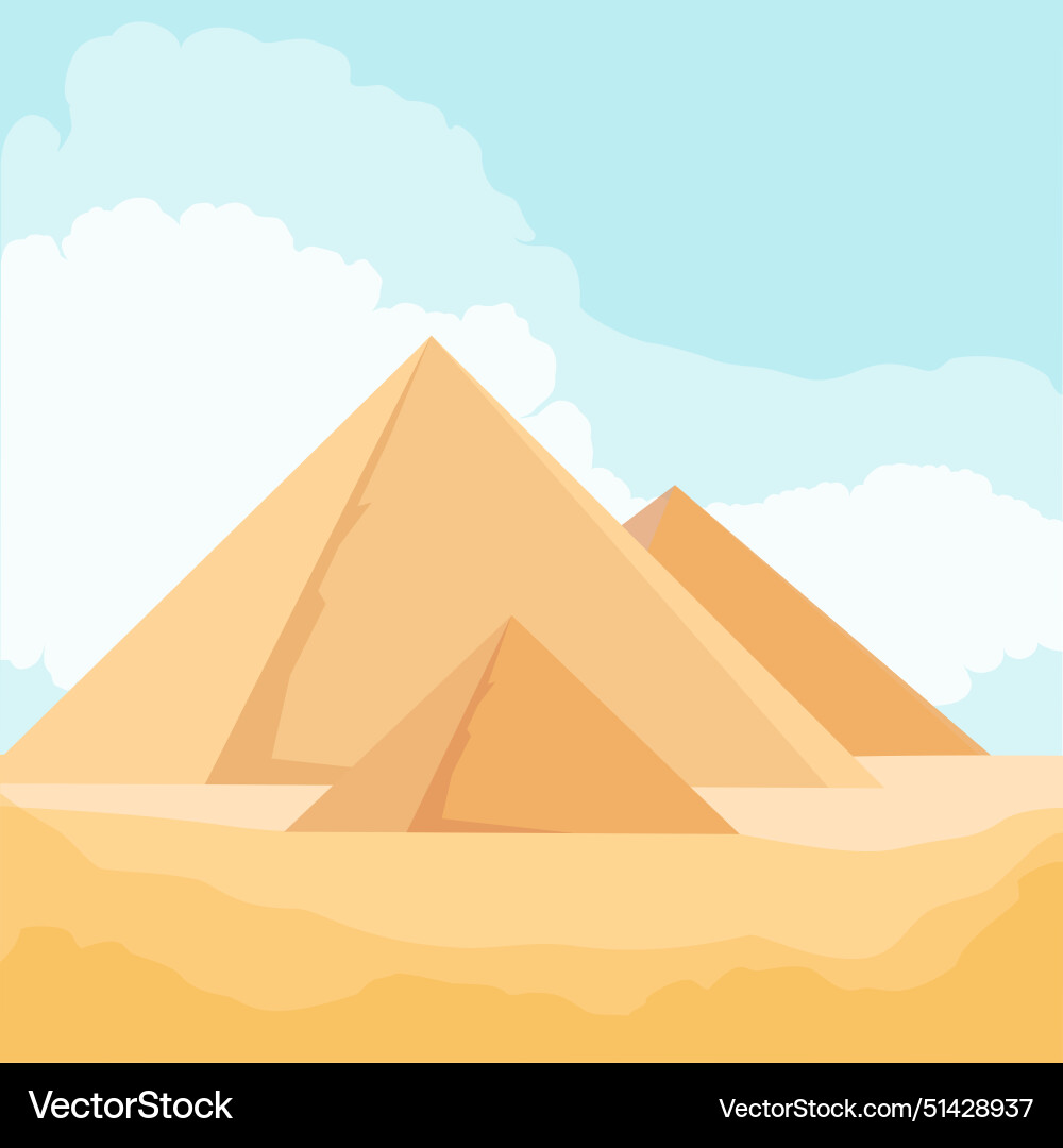 Egyptian desert the giza pyramid Royalty Free Vector Image
