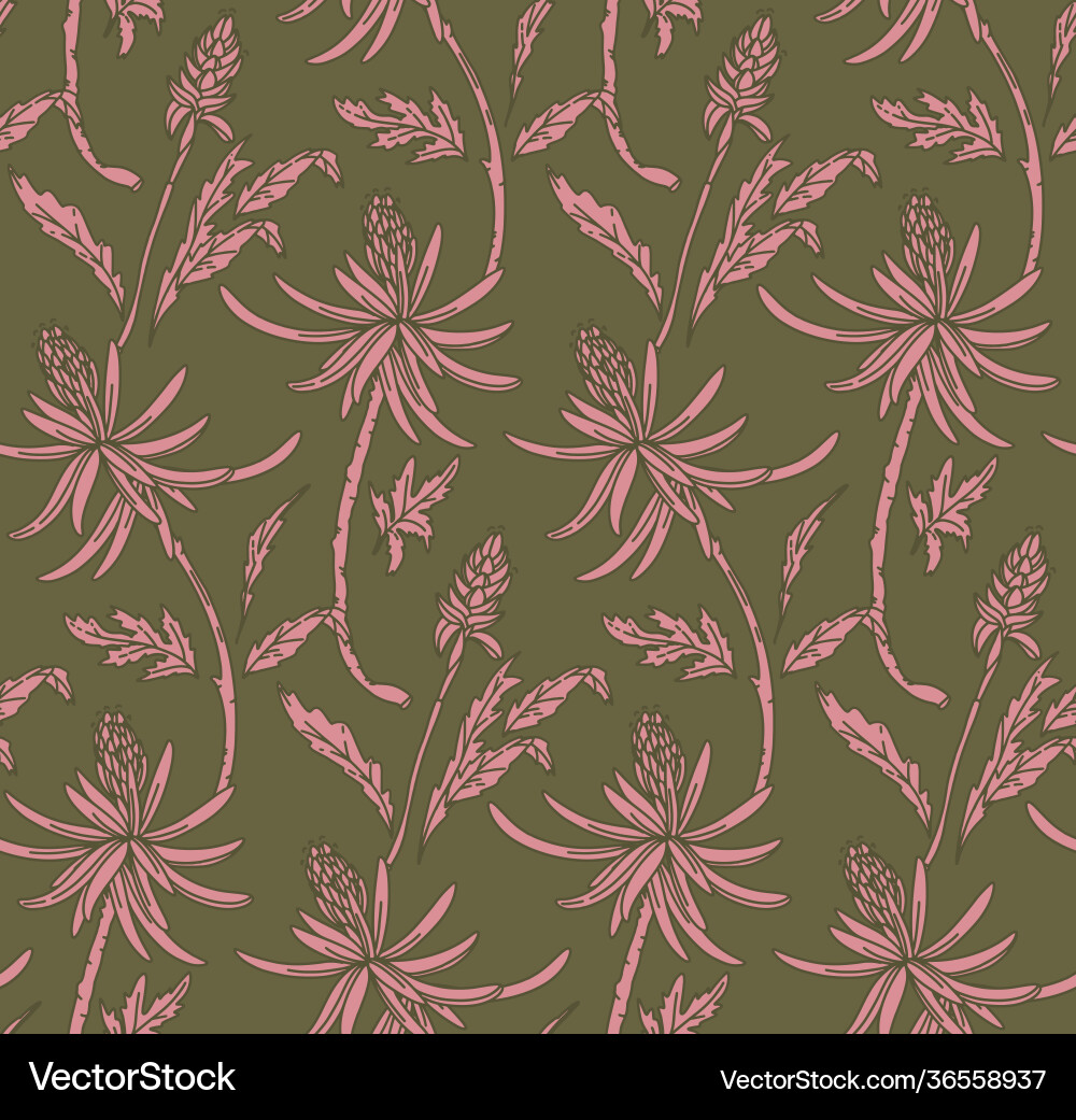 Flower repeat texture nature seamless print Vector Image