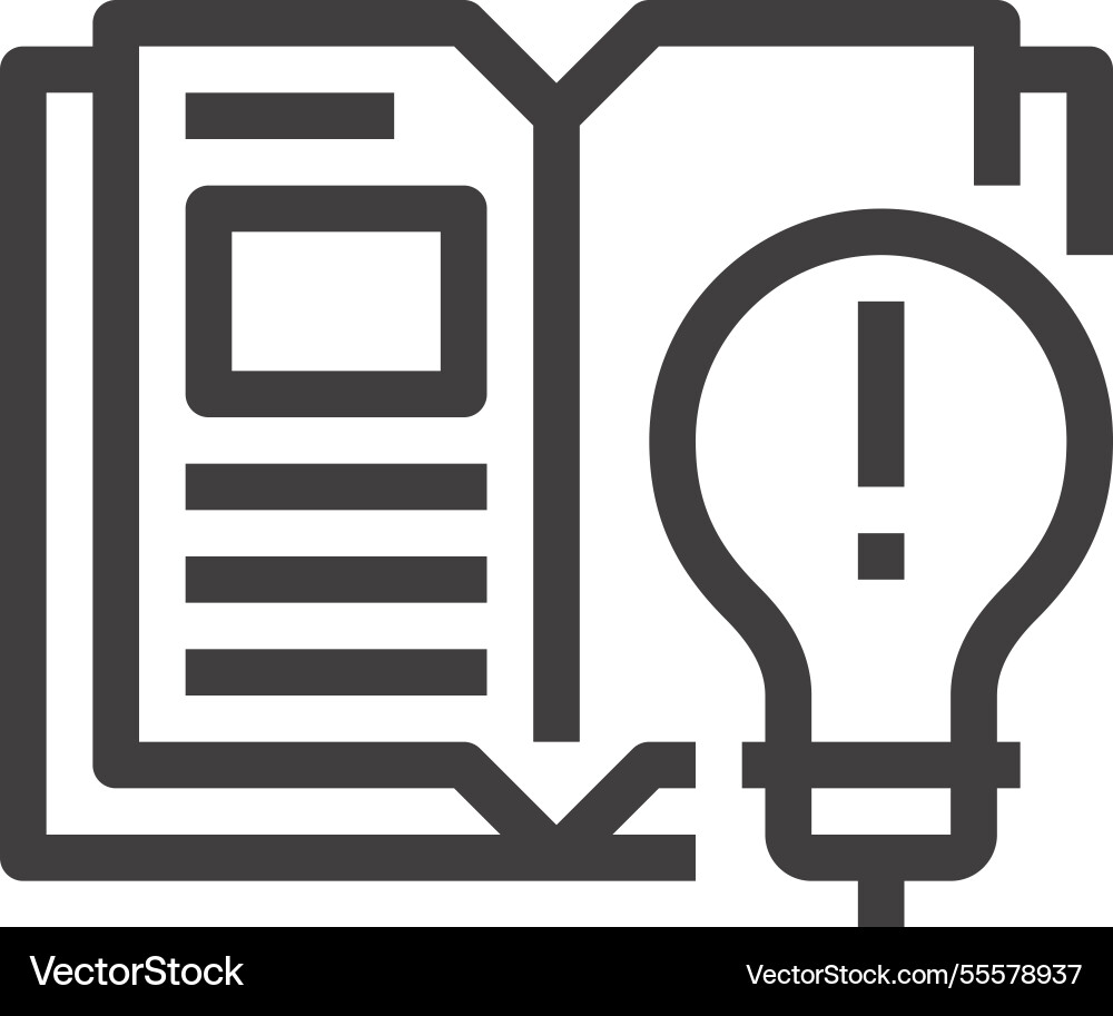 Know how flat line web icon concept Royalty Free Vector