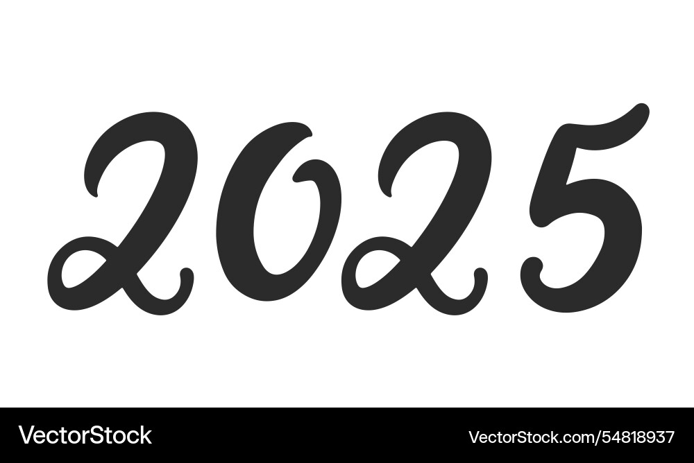 New year 2025 hand lettering banner numbers Vector Image