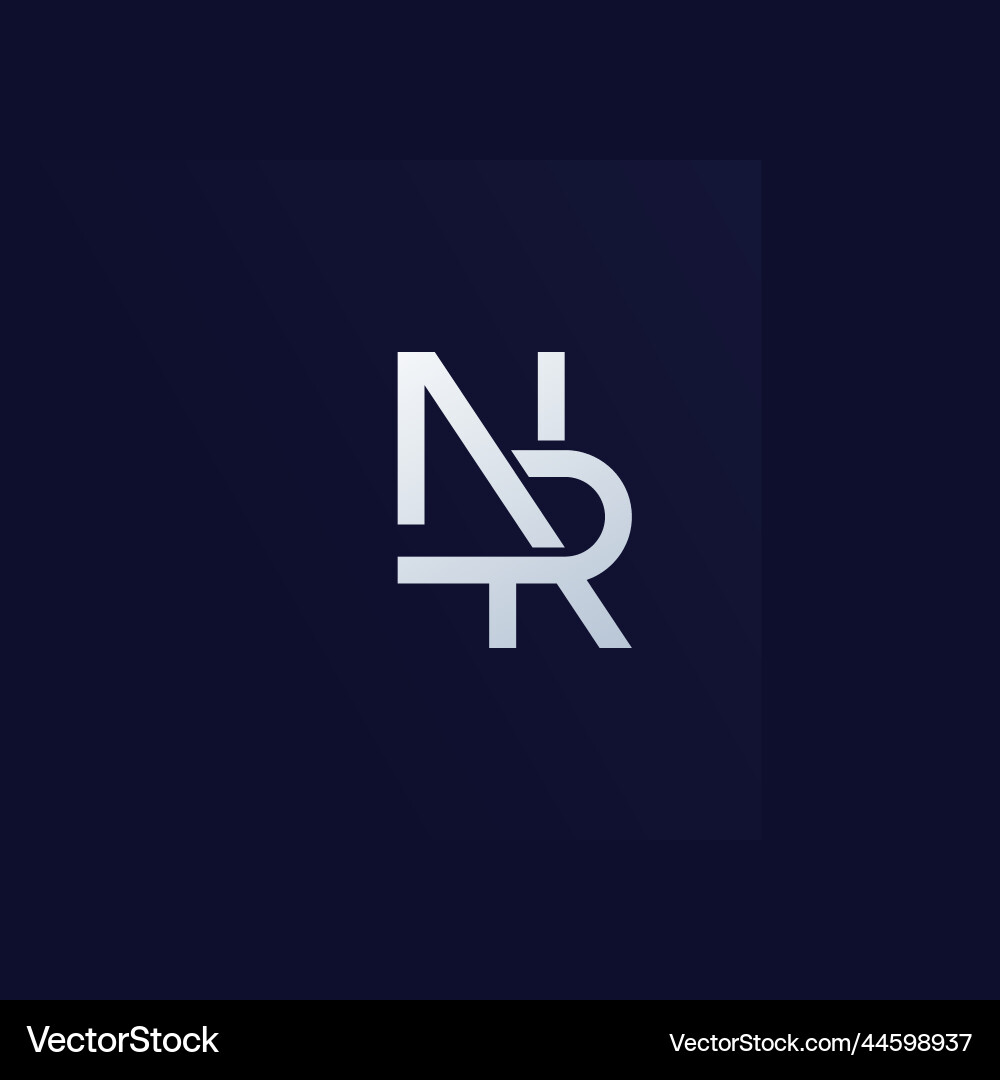 Nr letters monogram logo design Royalty Free Vector Image