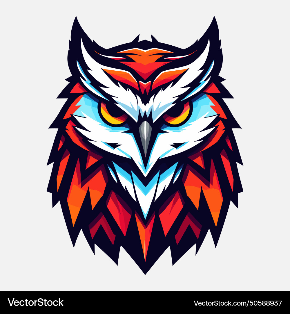 Red owl mascot logo design Royalty Free Vector Image