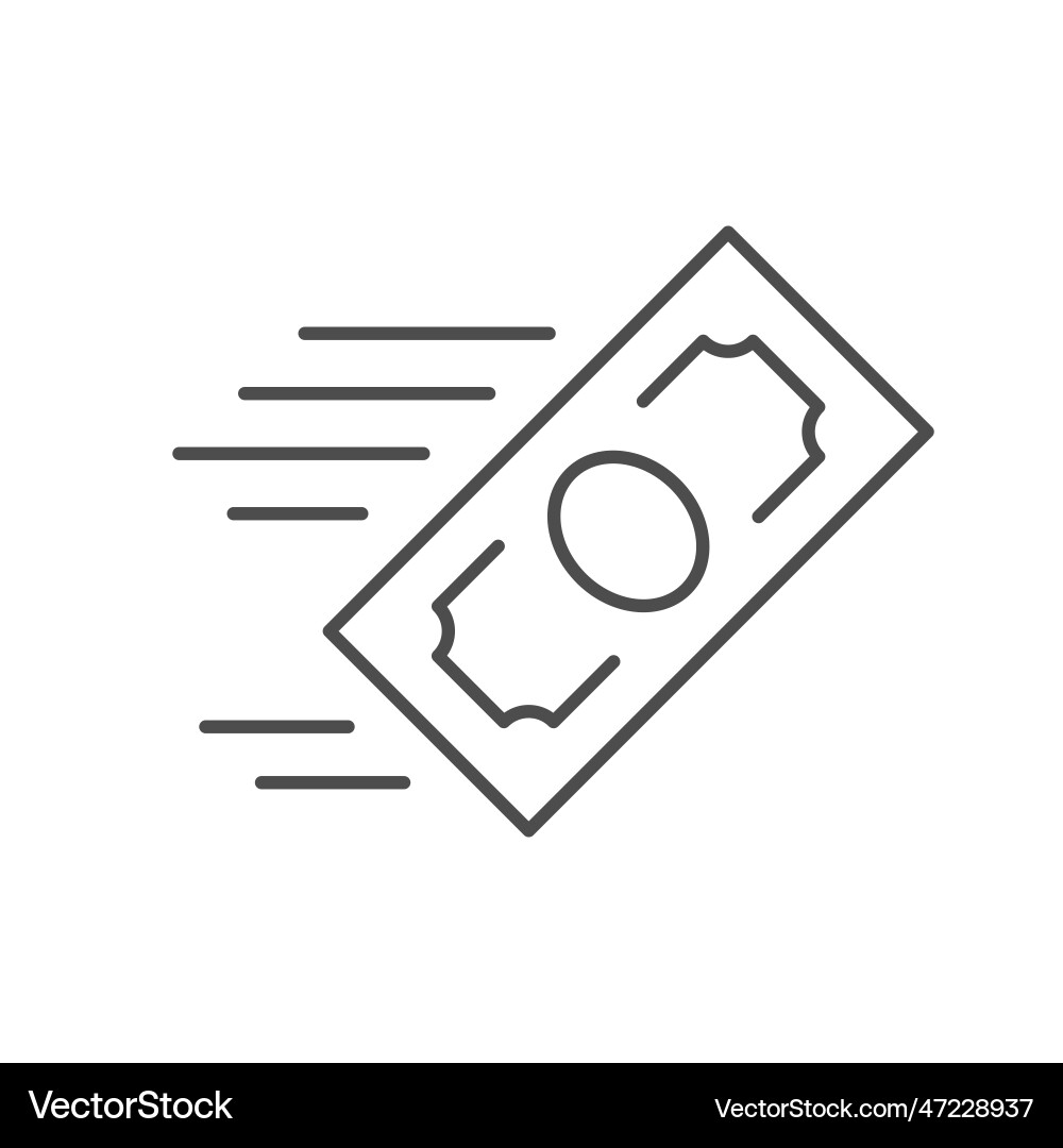 Sending money line outline icon Royalty Free Vector Image