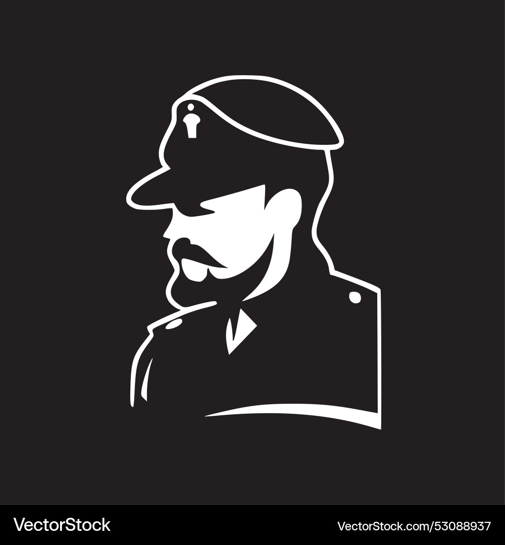 Soldier - black and white isolated icon Royalty Free Vector