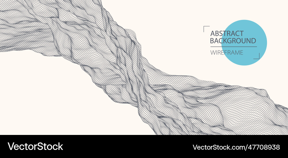 Abstract waves is made in a wireframe style Vector Image