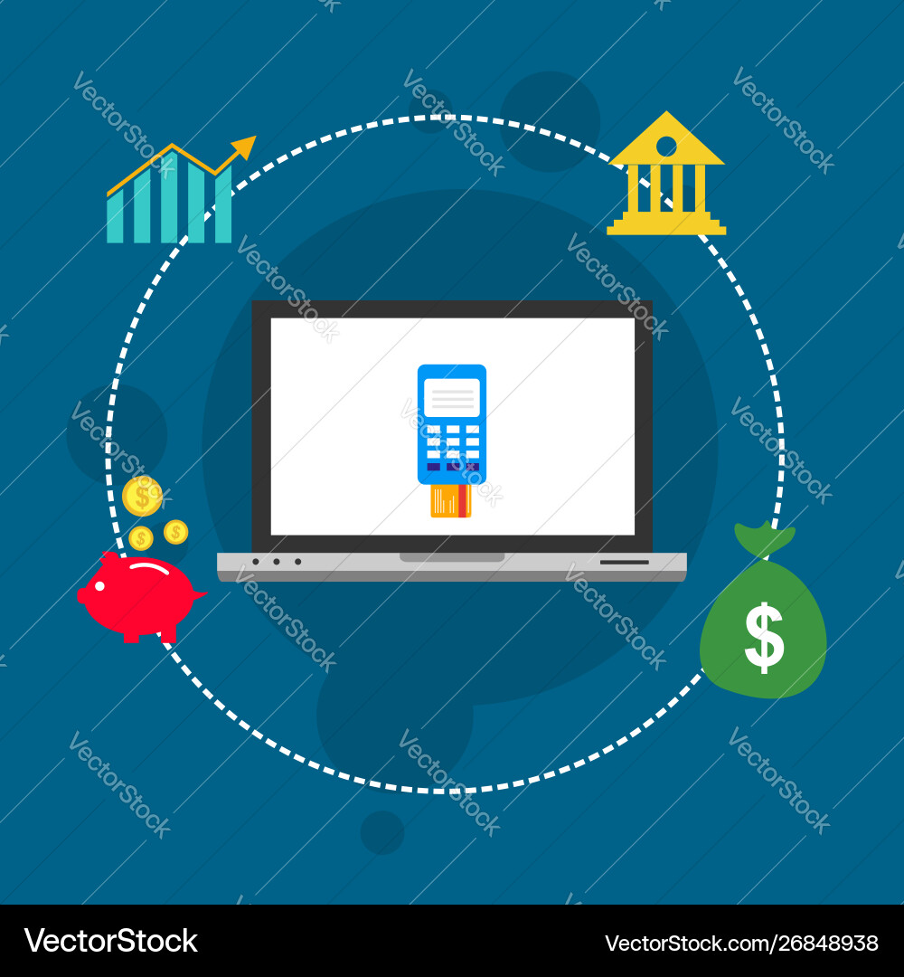 Concept online and mobile payments for web page Vector Image