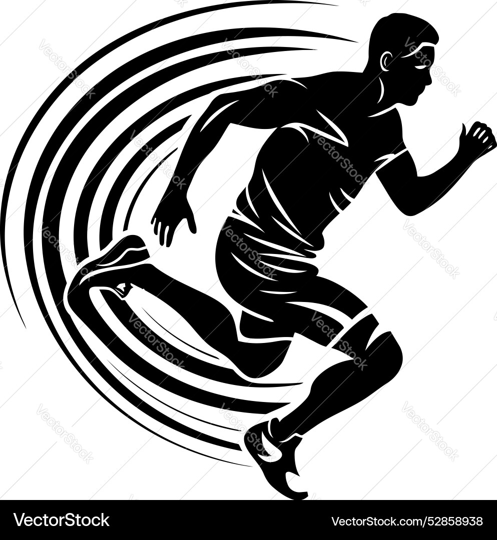 Endurance emblem marathon runner iconic swift Vector Image
