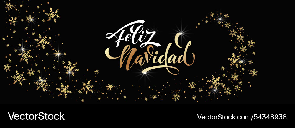 Feliz navidad spanish merry christmas modern Vector Image