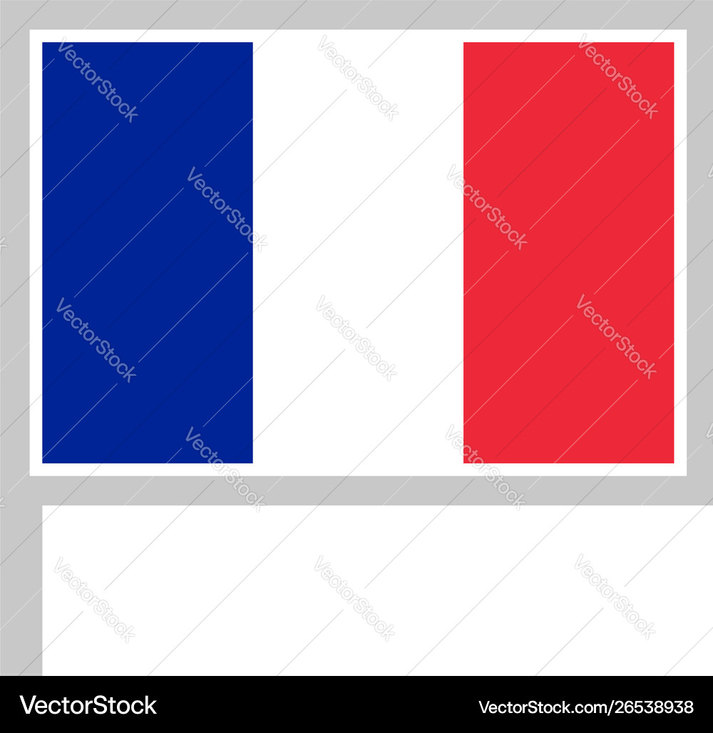 Flag on flagpole rectangular shape icon white Vector Image