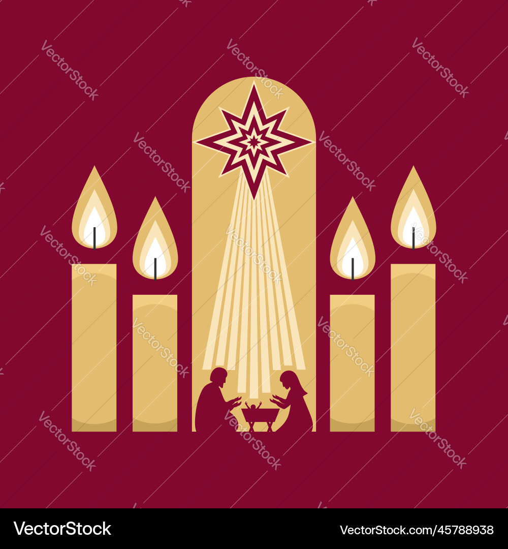 Holiday advent candles Royalty Free Vector Image