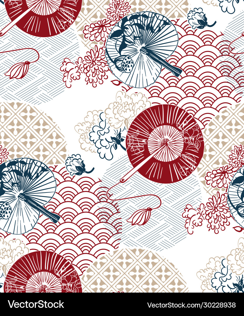 Japanese Fan Pattern Royalty Free Vector Image