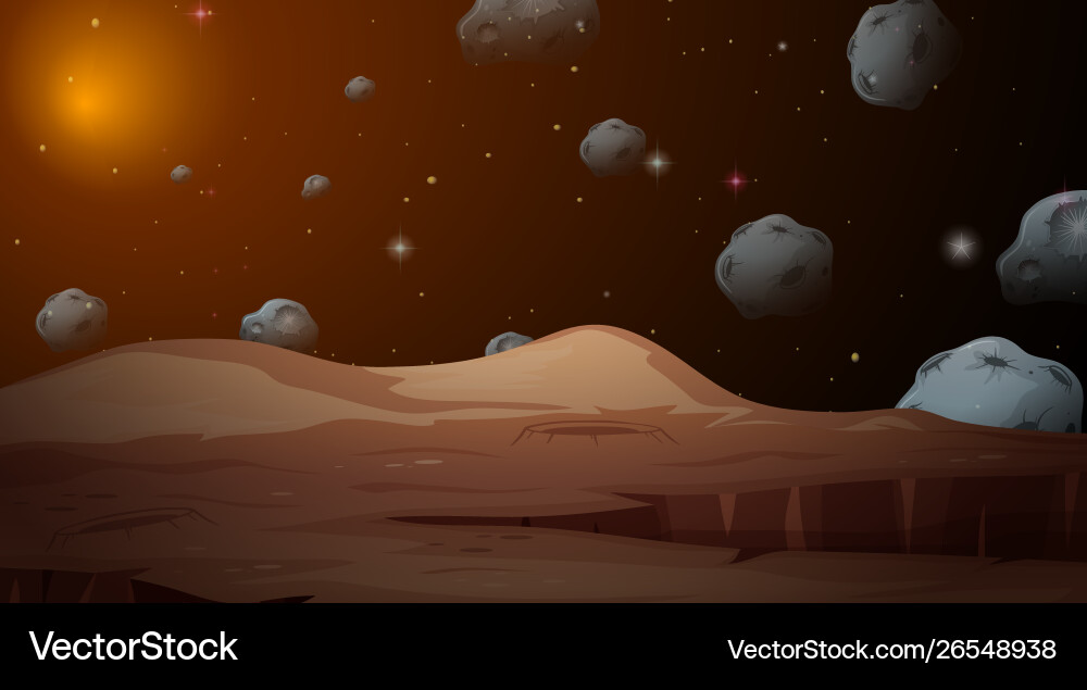 Mars landscape space scene Royalty Free Vector Image