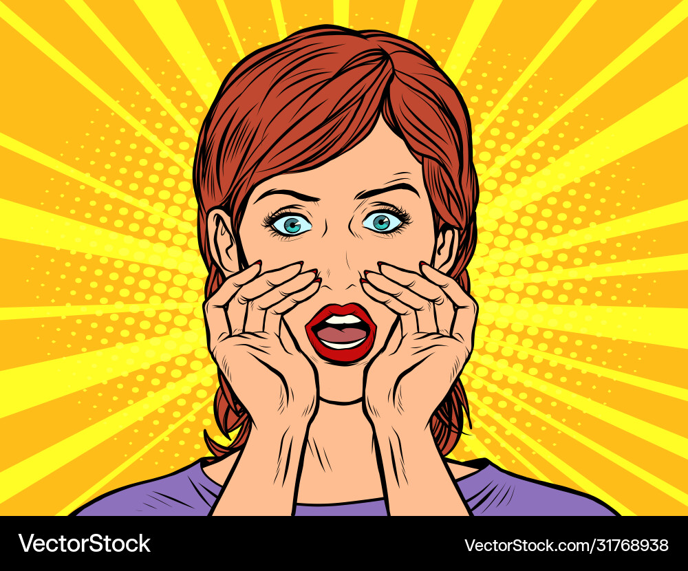 Pop art woman screams Royalty Free Vector Image