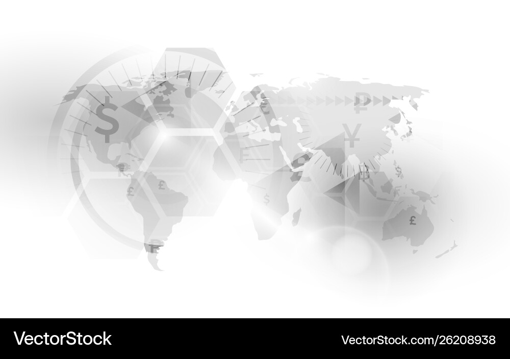 World countries currency map stock exchange Vector Image