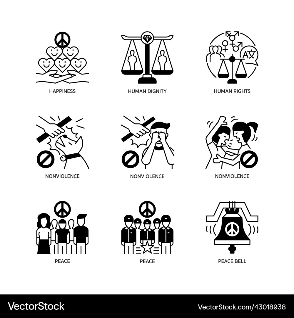 World peace icon set Royalty Free Vector Image