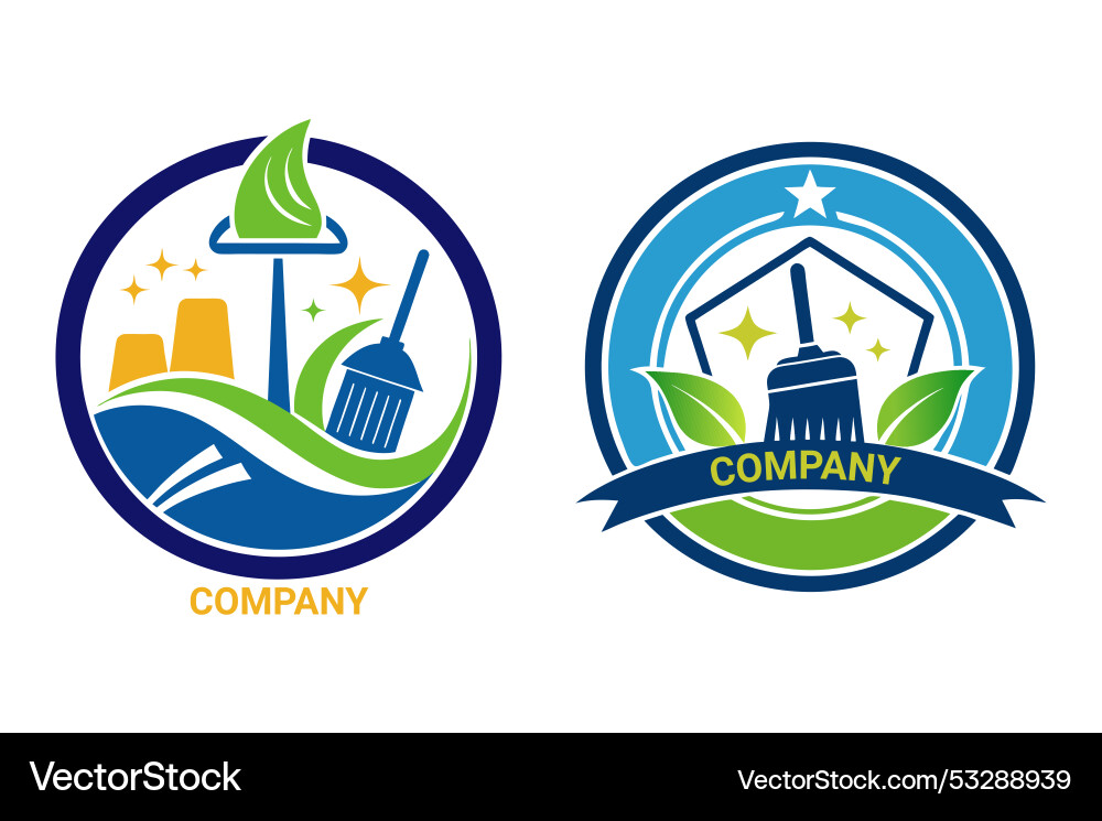 Creative cleaning logo for business cards Vector Image