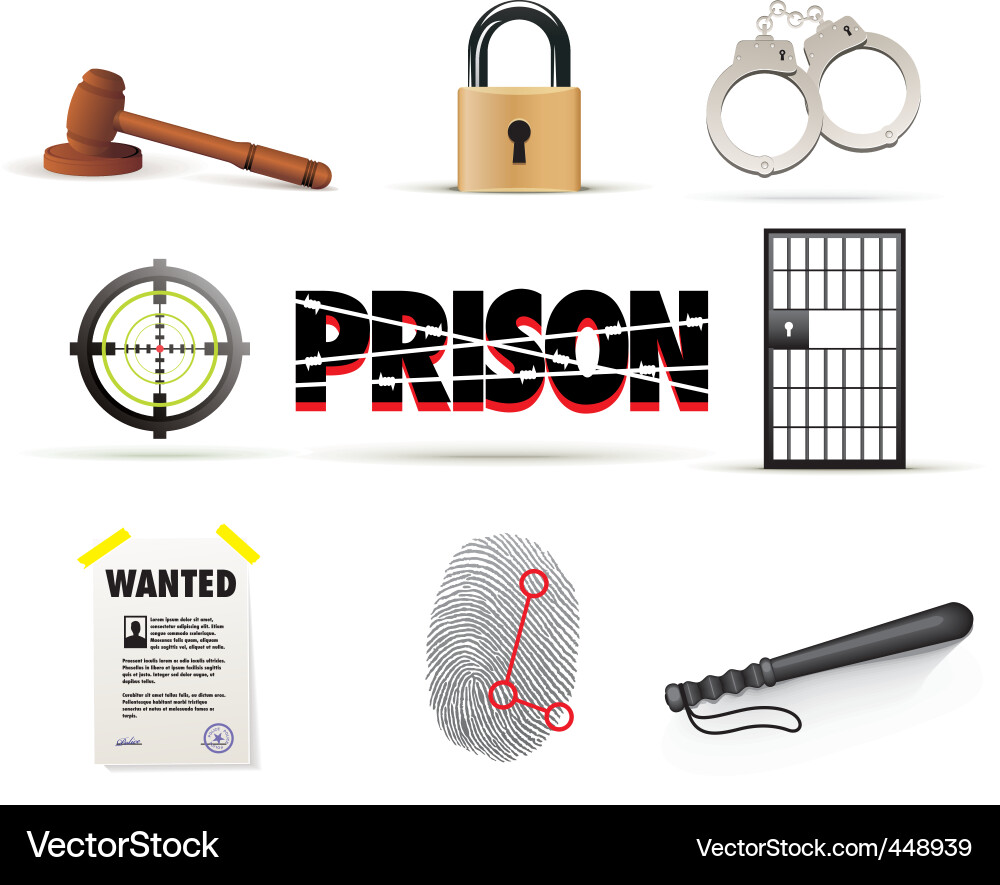 Crime icons Royalty Free Vector Image - VectorStock