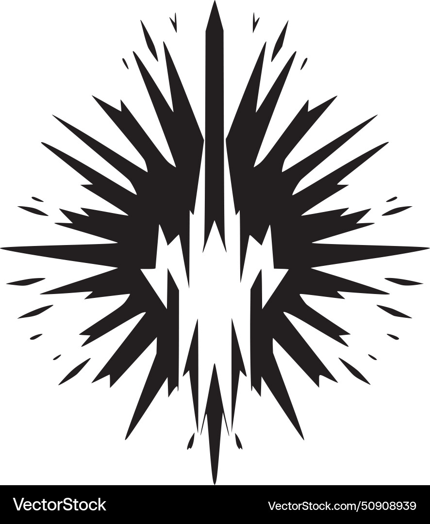 Explosion - black and white Royalty Free Vector Image