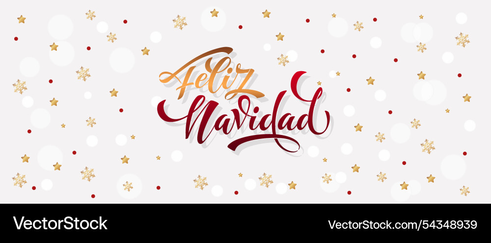 Feliz navidad spanish merry christmas modern Vector Image