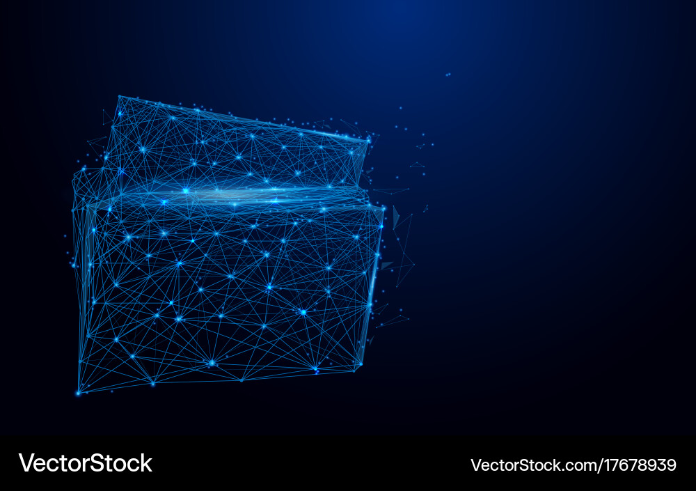 File folder from lines and triangles connecting Vector Image