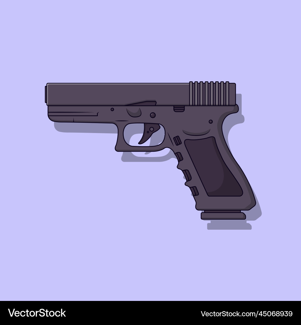 Glock icon handgun flat cartoon style suitable Vector Image