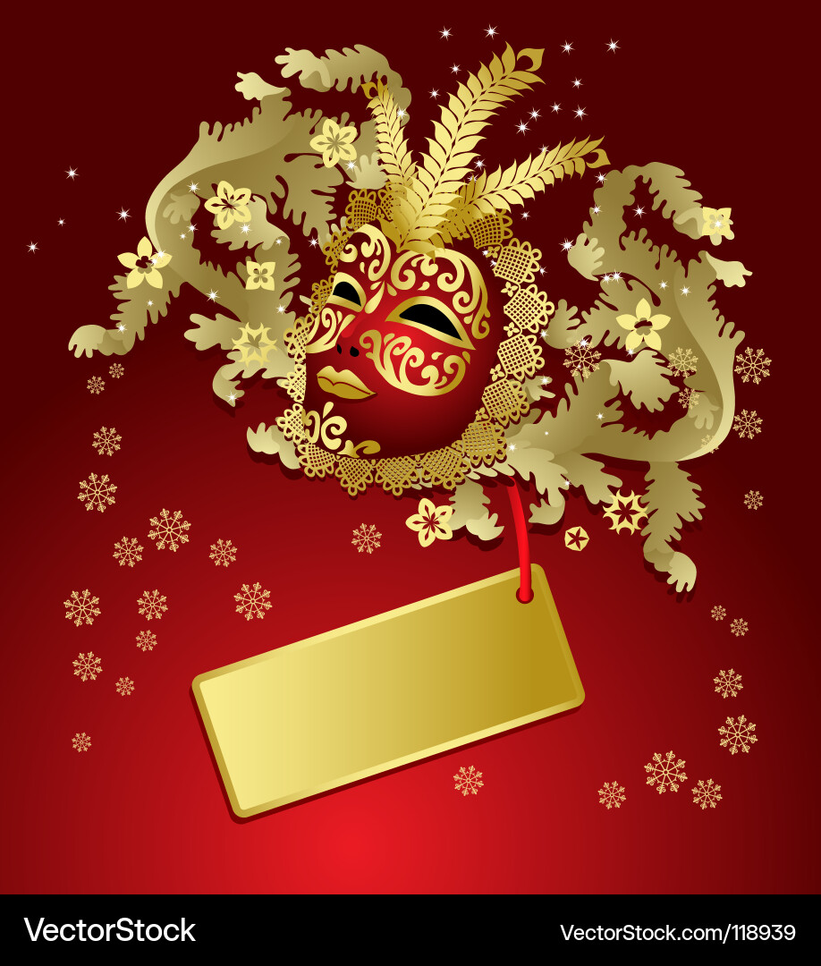 Golden mask Royalty Free Vector Image - VectorStock