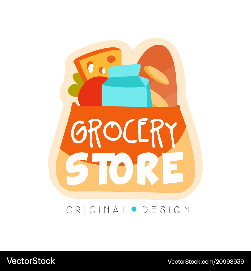 Grocery store logo design template fresh food Vector Image