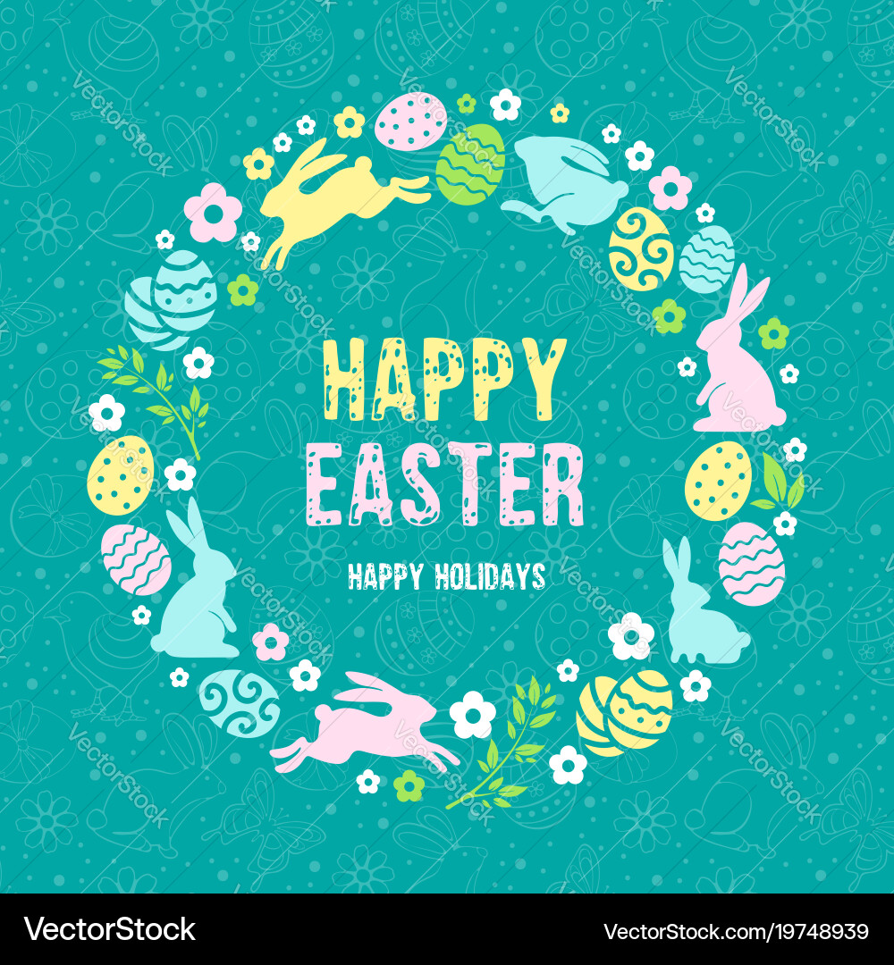 Happy easter congratulation Royalty Free Vector Image