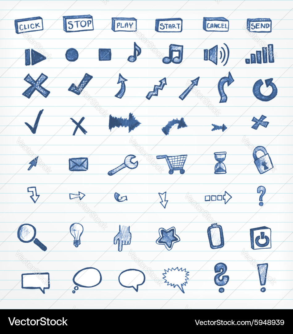 Ink icons Royalty Free Vector Image - VectorStock