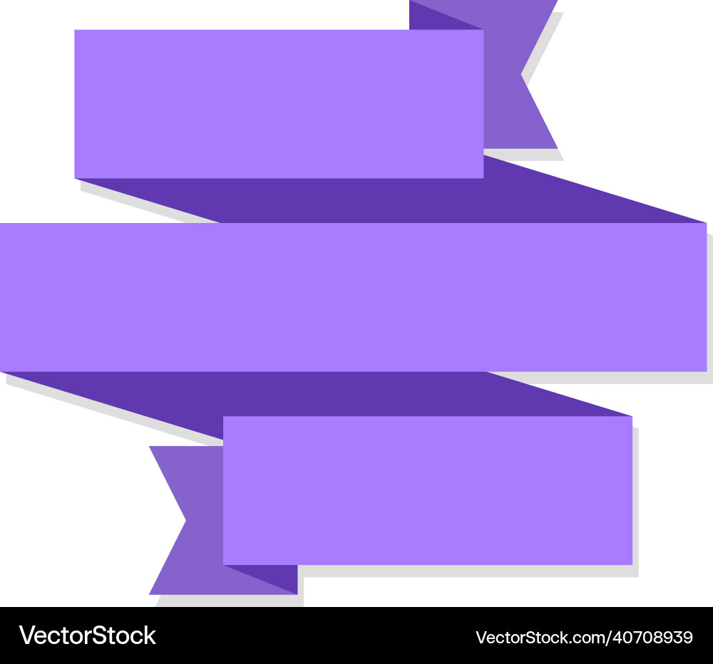 Purple sticker ribbon empty text flag banner Vector Image