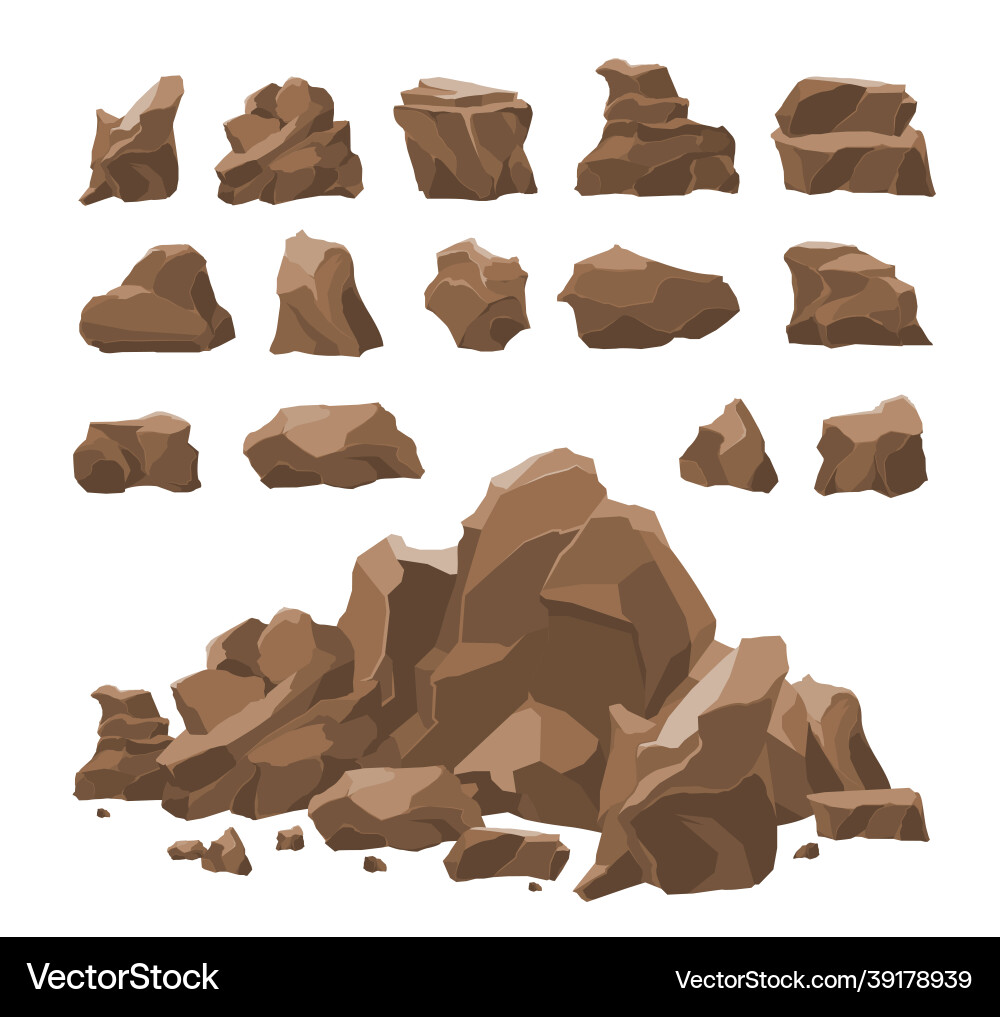 Realistic Rock Collection Royalty Free Vector Image